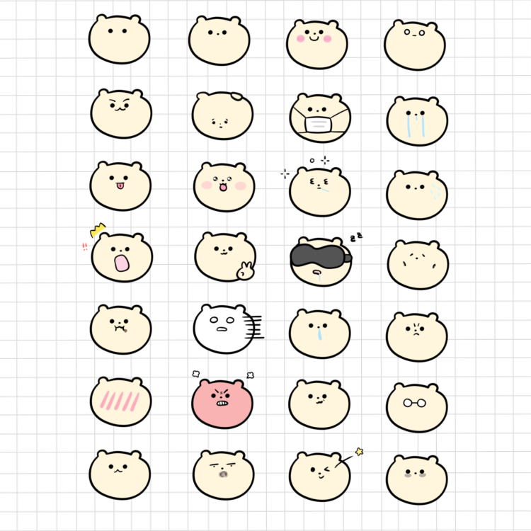 cute bear emotion sticker milk bear | Webudding