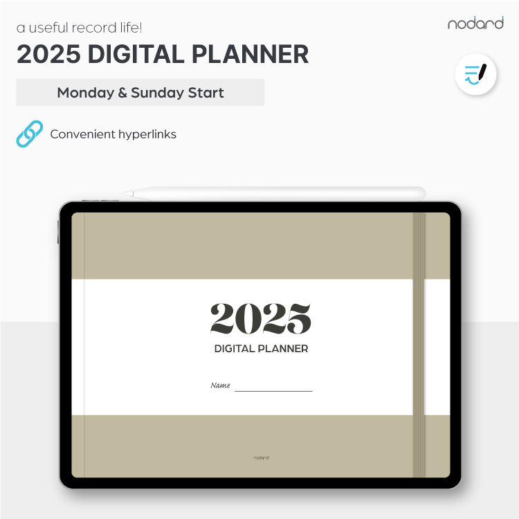 2025 Digital Planner (Monday&Sunday Start Version) | Webudding