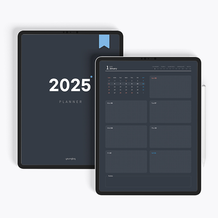 2025 Modern Planner (Dark, Basic) | Webudding