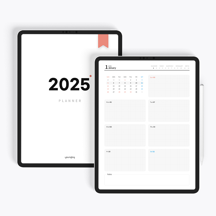 2025 Modern Planner (White, Vertical) | Webudding