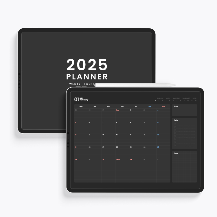 2025 Simple Planner (Dark) | Webudding