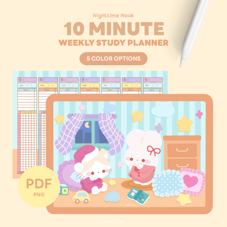 10 Minute Weekly Planner, Student Plan, Study, Pomodoro, Time Schedule, School, Nighttime Nook ...