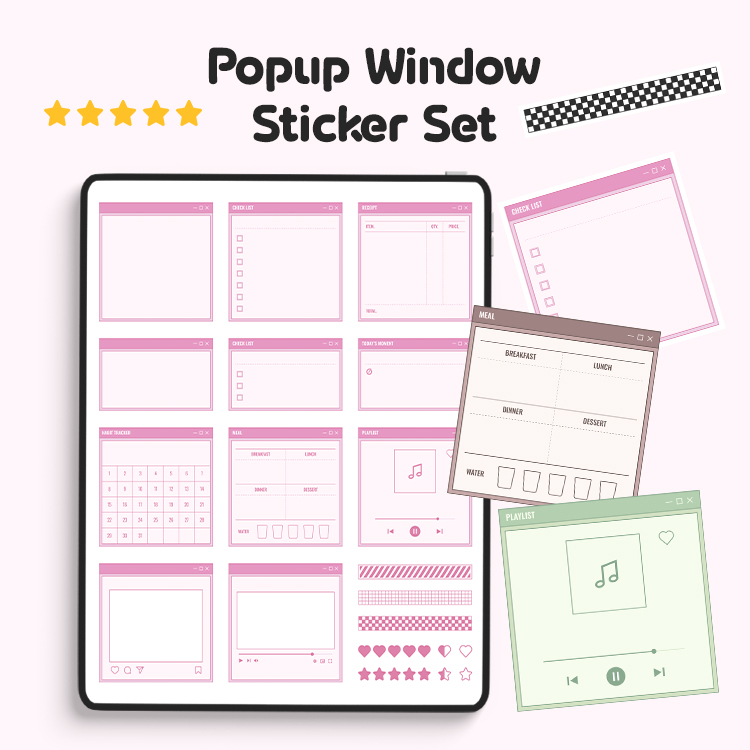 Popup Window Sticker Set(5color) | Webudding