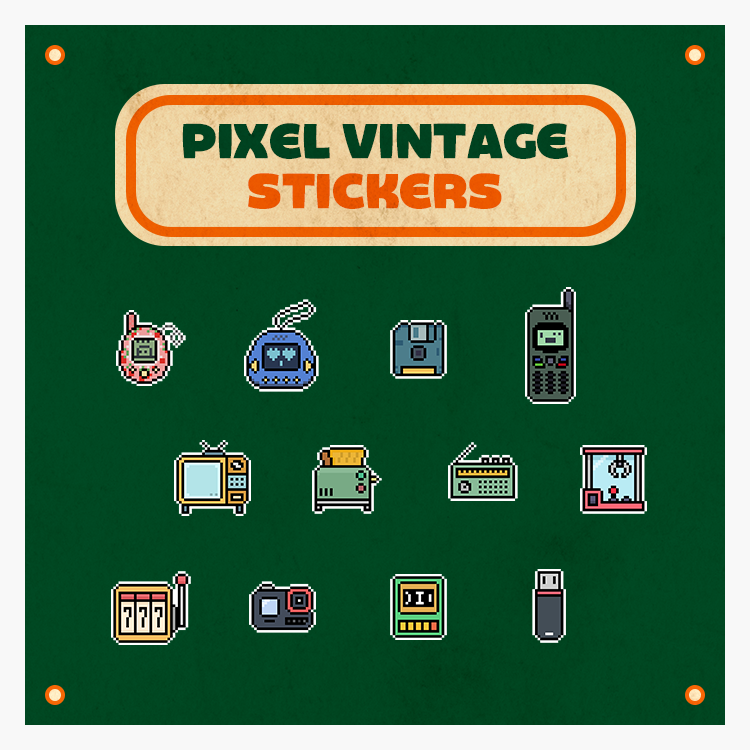 [Pixel] Vintage Color Good Note Sticker_part.2 | Webudding