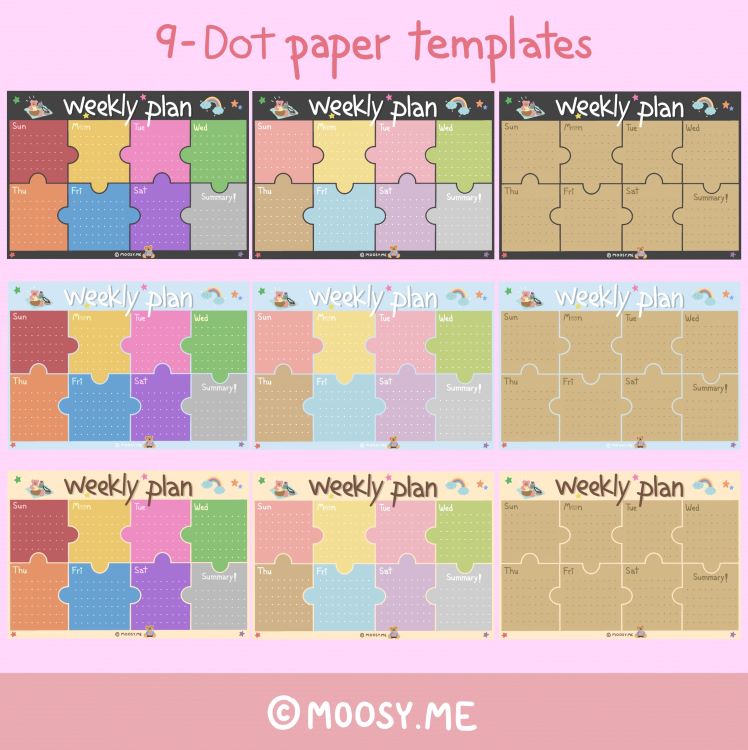 Easy Weekly planner (Dot paper template) | Webudding