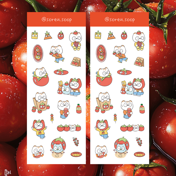Cheeki and tomato sticker | Webudding
