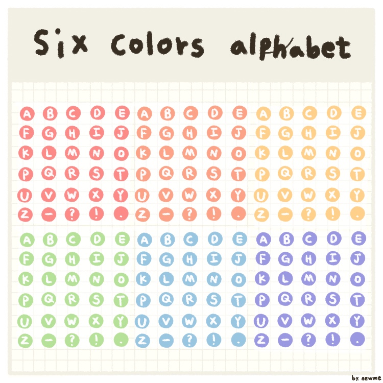 Six colors alphabet | Webudding