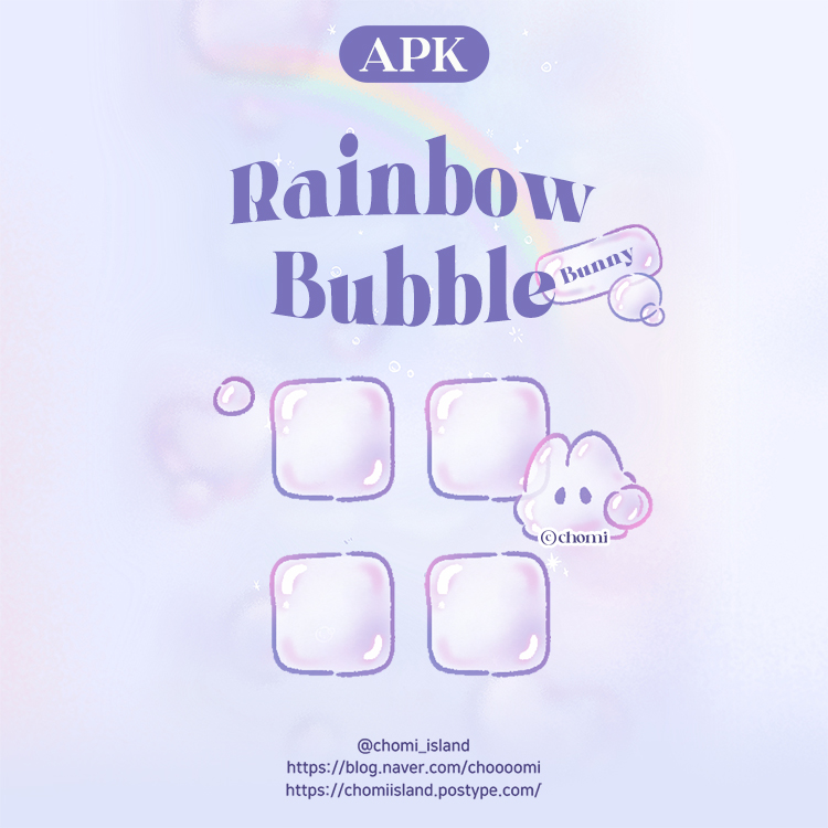 apk│ CHOMI Rainbow Bubble Rabbit Kakaotalk Theme | Webudding