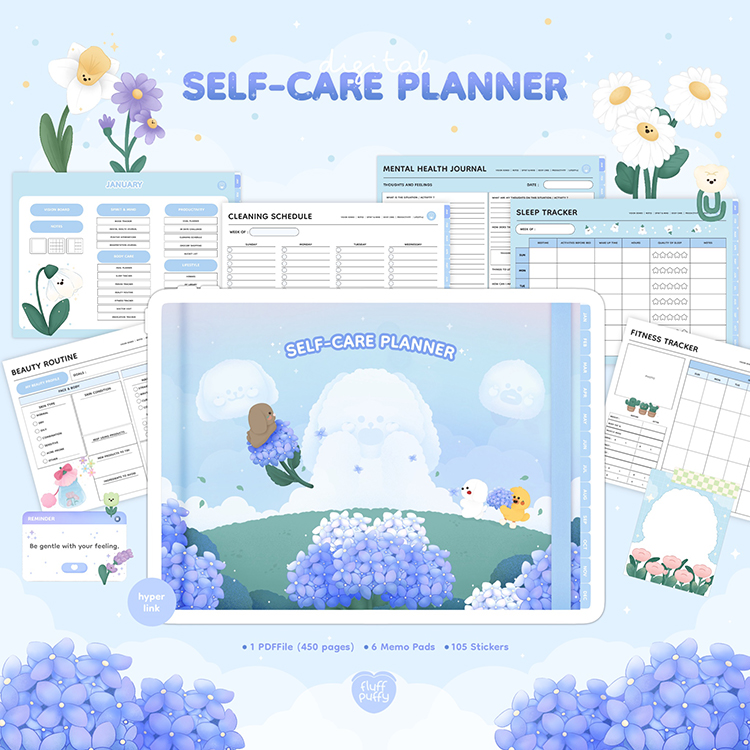 FLUFFPUFFY | DIGITAL SELF CARE PLANNER | Webudding