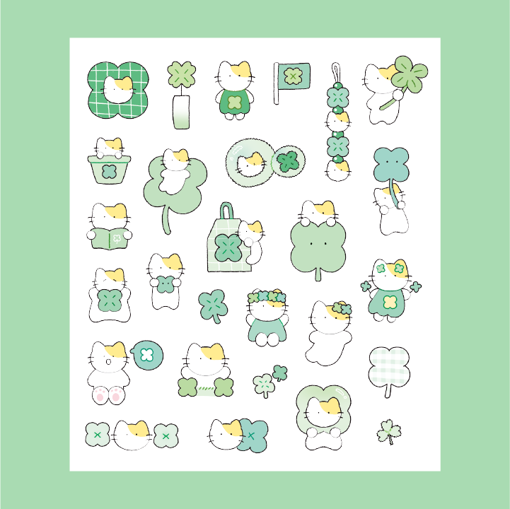 Clover Cat Sticker | Webudding