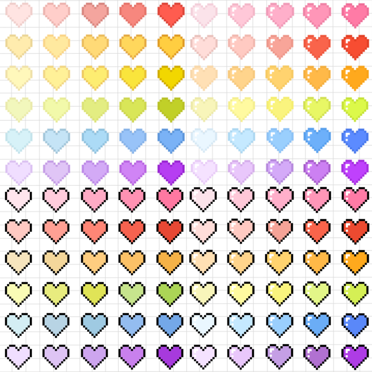 Four pixel heart stickers | Webudding