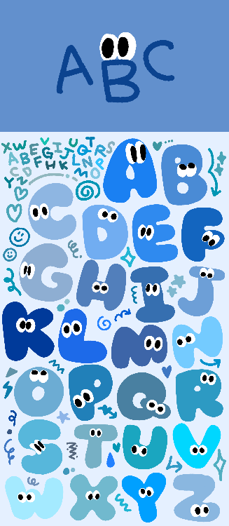 capital letters of the alphabet with eyes on it | Webudding
