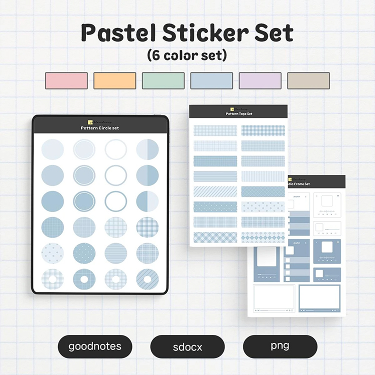 pastel sticker set(6color all) | Webudding