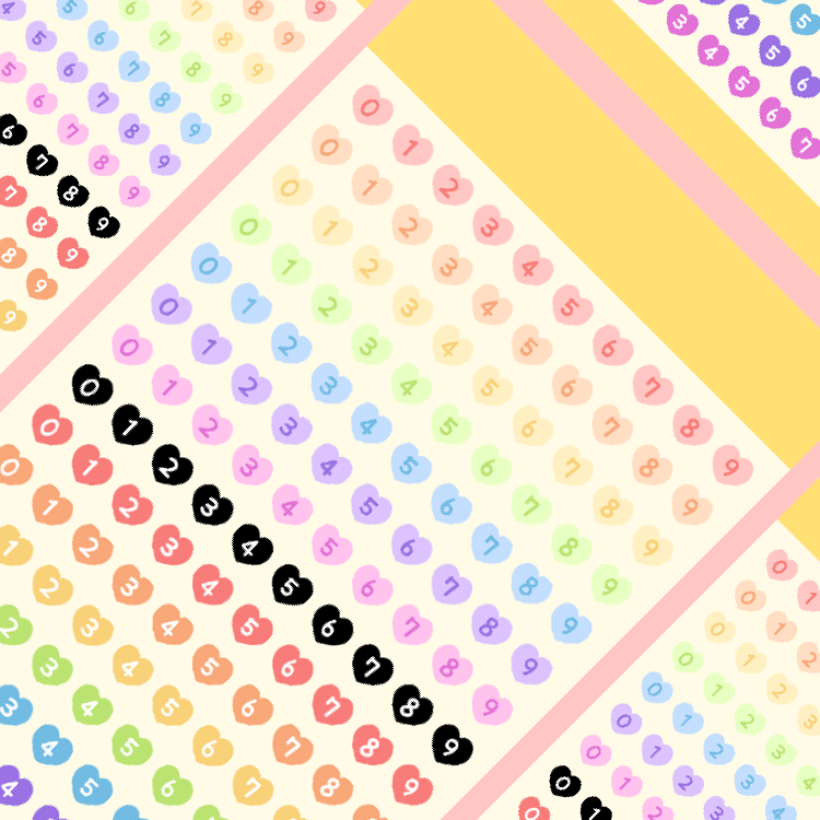 Heart number sticker | Webudding