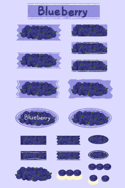 Blueberry Decoration Sticker | Webudding