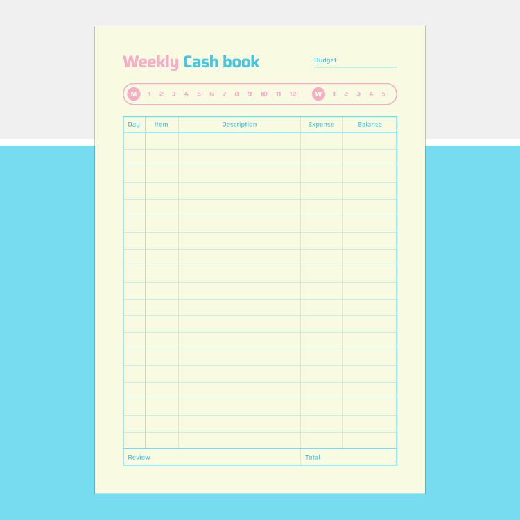 Weekly Cash book | Webudding