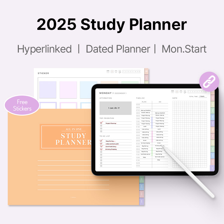 2025 Student Study Planner(Mon.Start) | Webudding