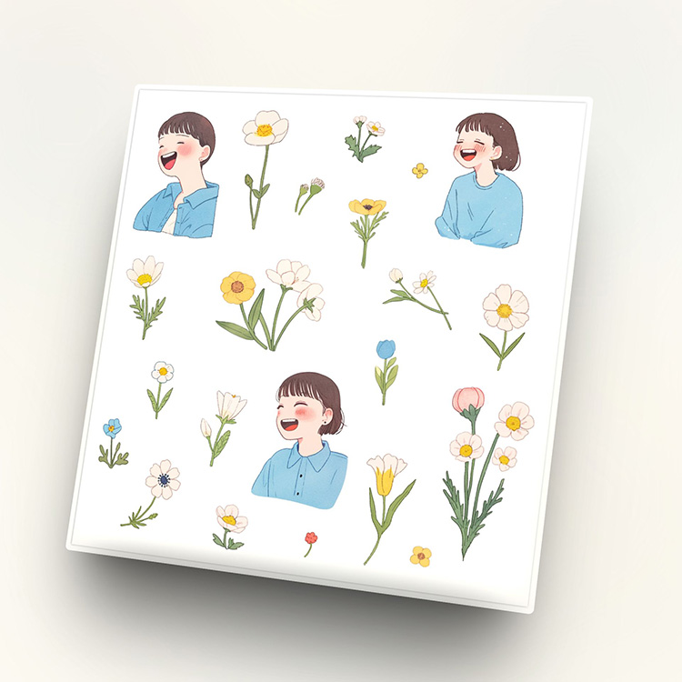 “The Story of a Flower and a Girl” Illustrated Stickers | Webudding