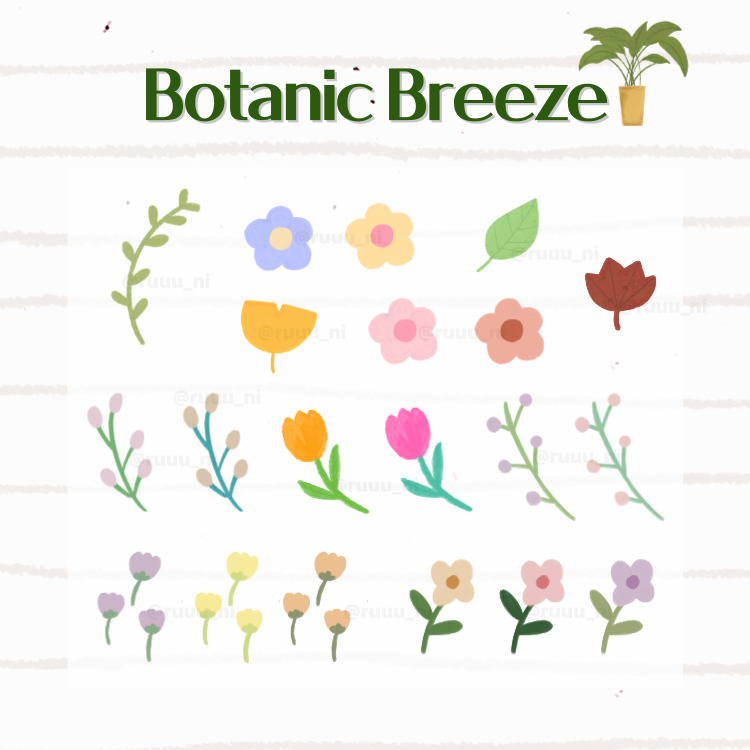 Botanic Breeze Stickers | Webudding