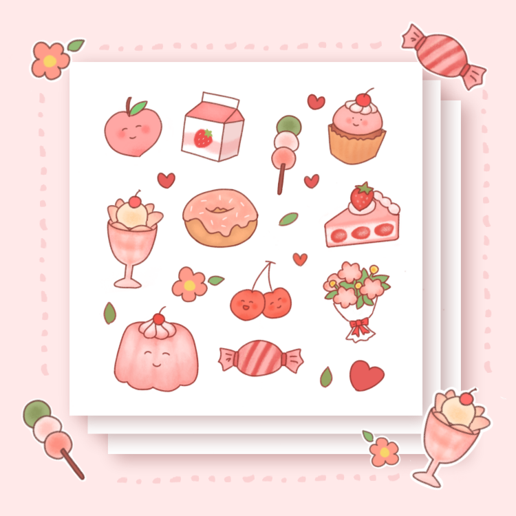 peach pink sticker | Webudding