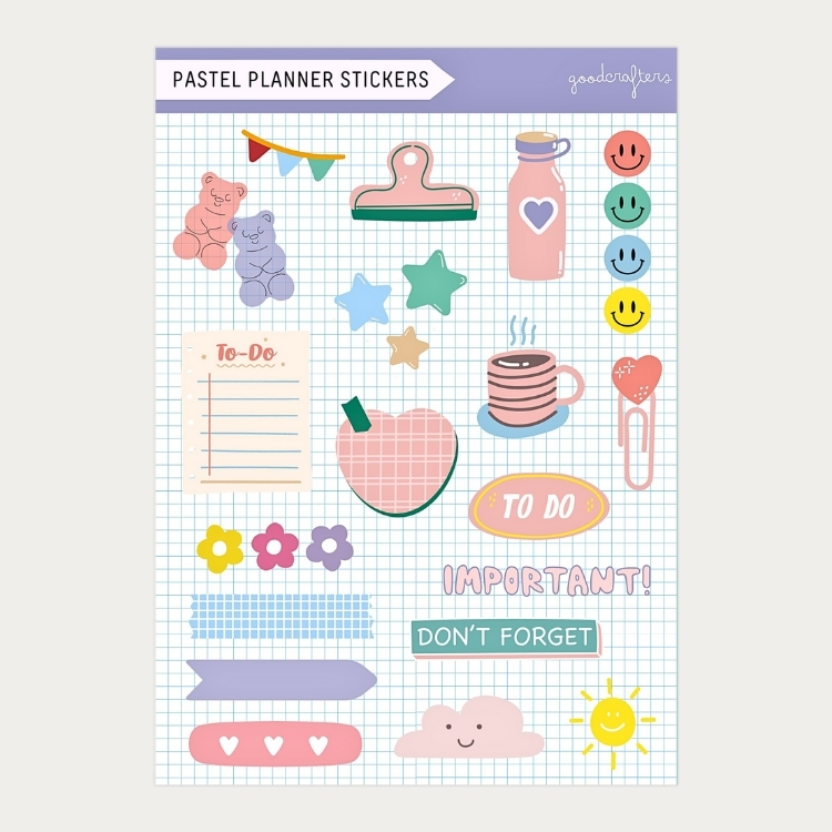 Pastel Planner Stickers | Webudding