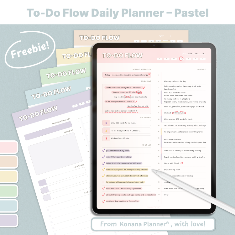 To-Do Flow Daily Planner - Pastel | Webudding