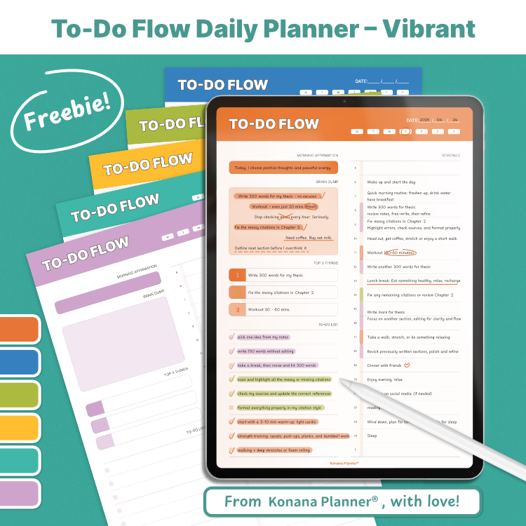To-Do Flow Daily Planner - Vibrant | Webudding