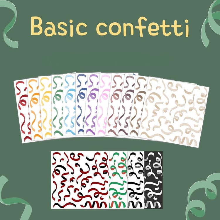 Basic confetti sticker 16set | Webudding