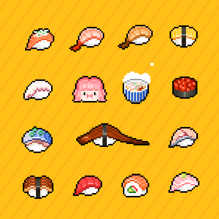 I love sushi gif pixel sticker | Webudding