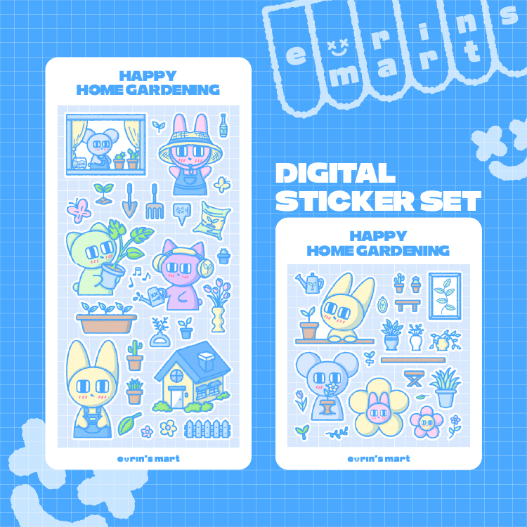 [Goodnote Sticker_2 SET.] Happy Home Gardening! | Webudding