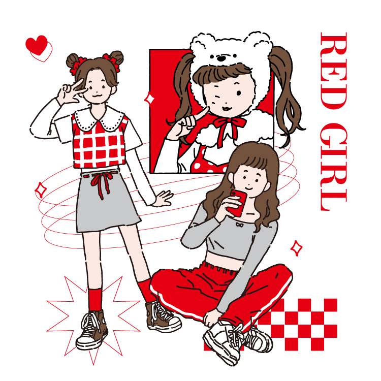 Red Girl Sticker | Webudding