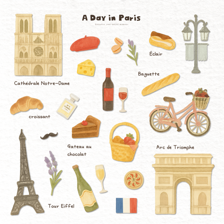 A Day In Paris Sticker | Webudding