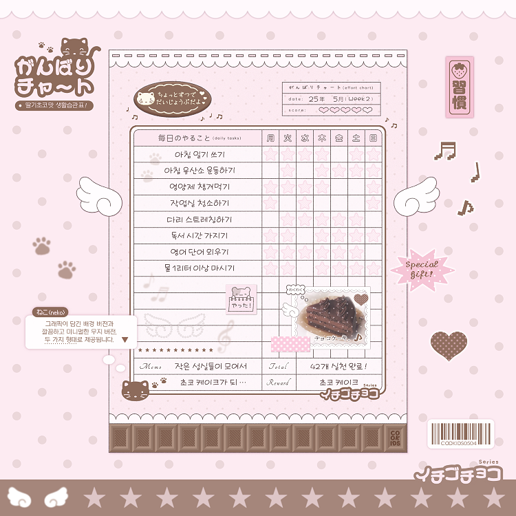 Strawberry & Choco Effort Chart | Webudding