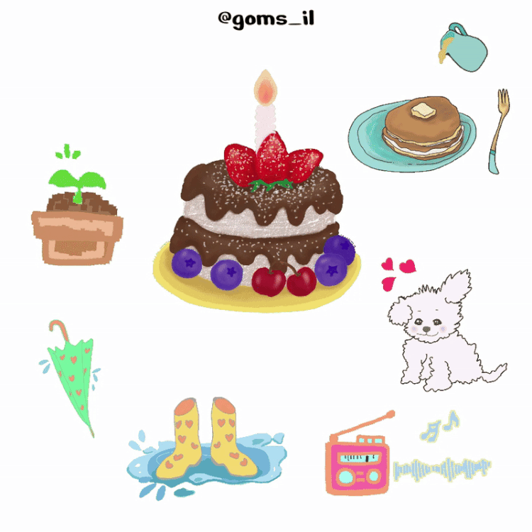 Hand-Drawn Happy Daily Life GIF Stickers | Webudding