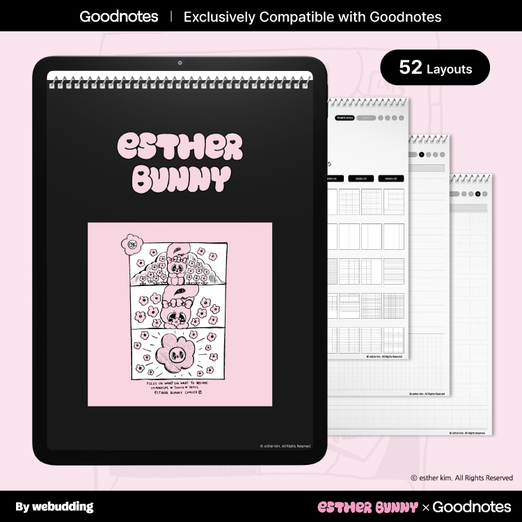 Esther Bunny Paper Texture notebook | Webudding