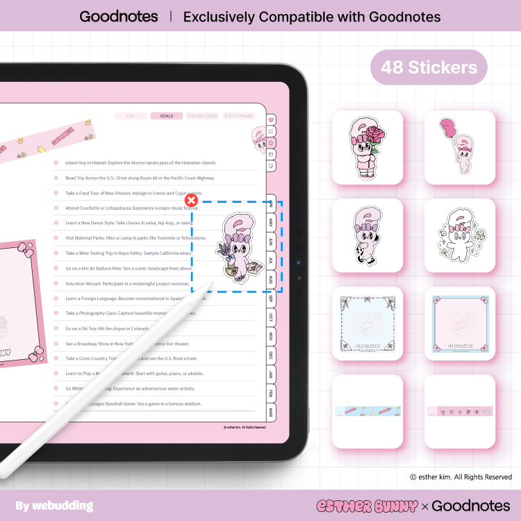 Esther Bunny Sticker Pack | Webudding