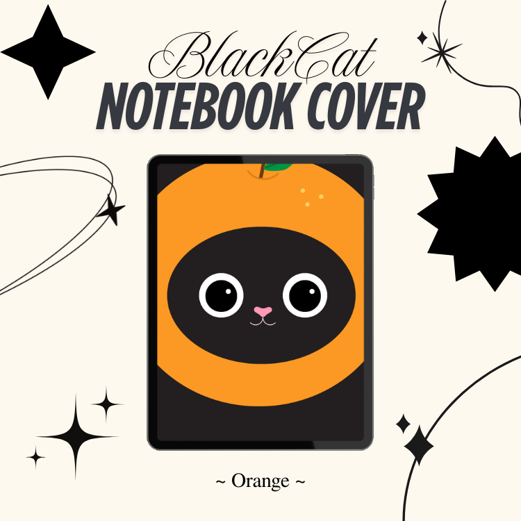 BlackCat Orange NoteBook Cover | Webudding