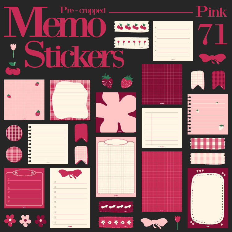 Pink Memo Stickers | Webudding