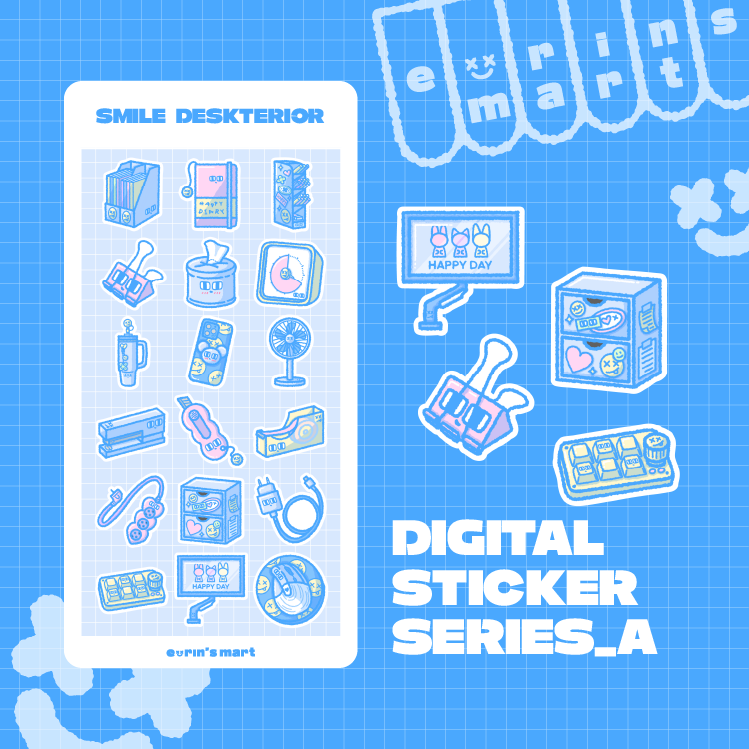 [Goodnote Sticker] SMILE DESKTERIOR! - A | Webudding