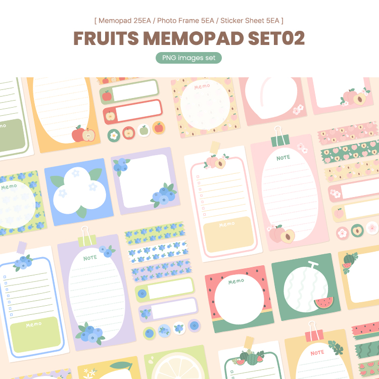 Fruits Memopad set02 | Webudding
