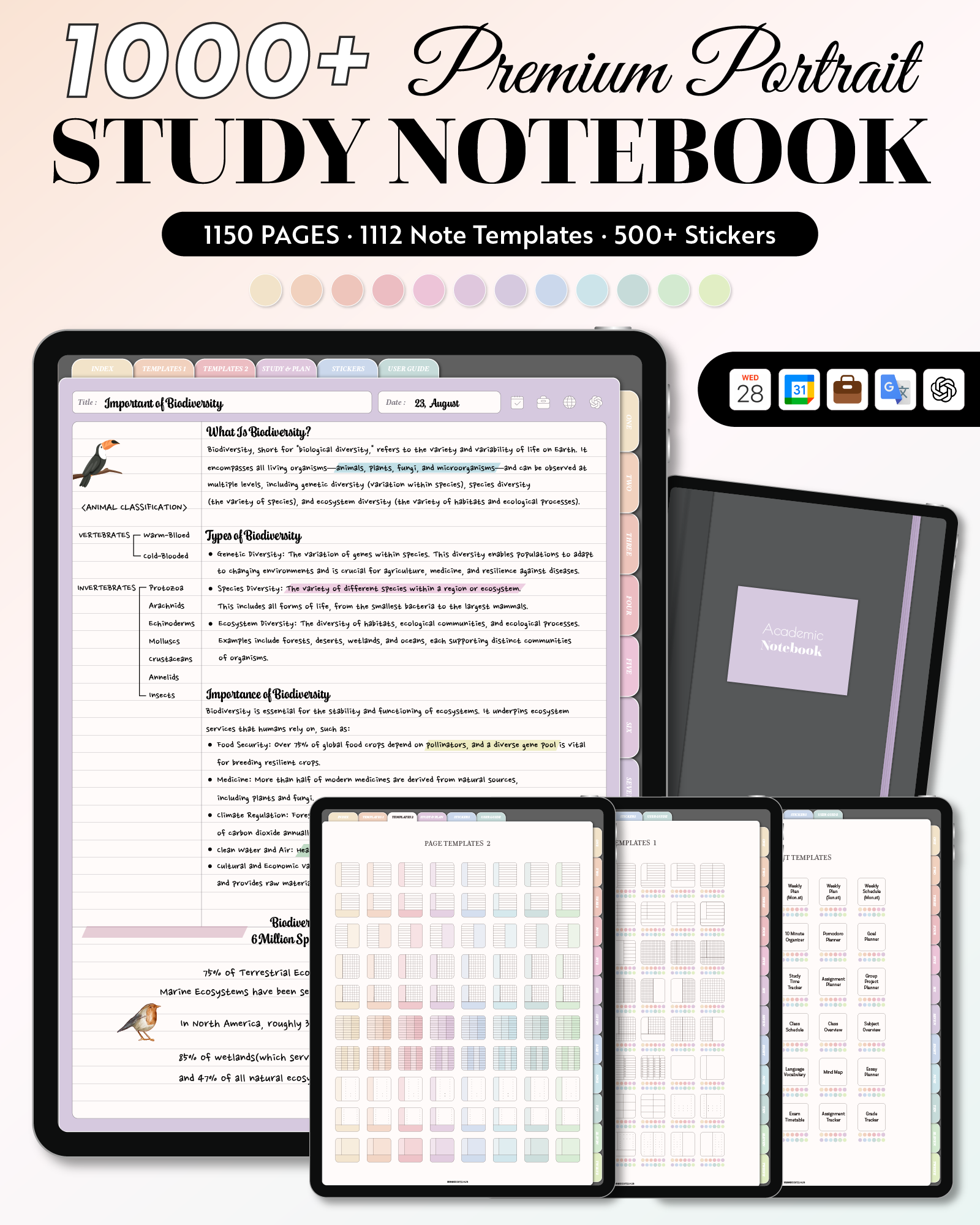 1000+ Templates Study Note(Rainbow) | Webudding
