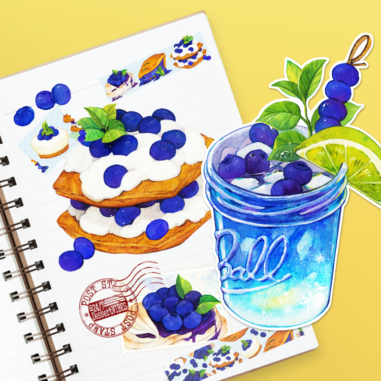 Blueberry 24/7 Dessert Vibes Sticker | Webudding