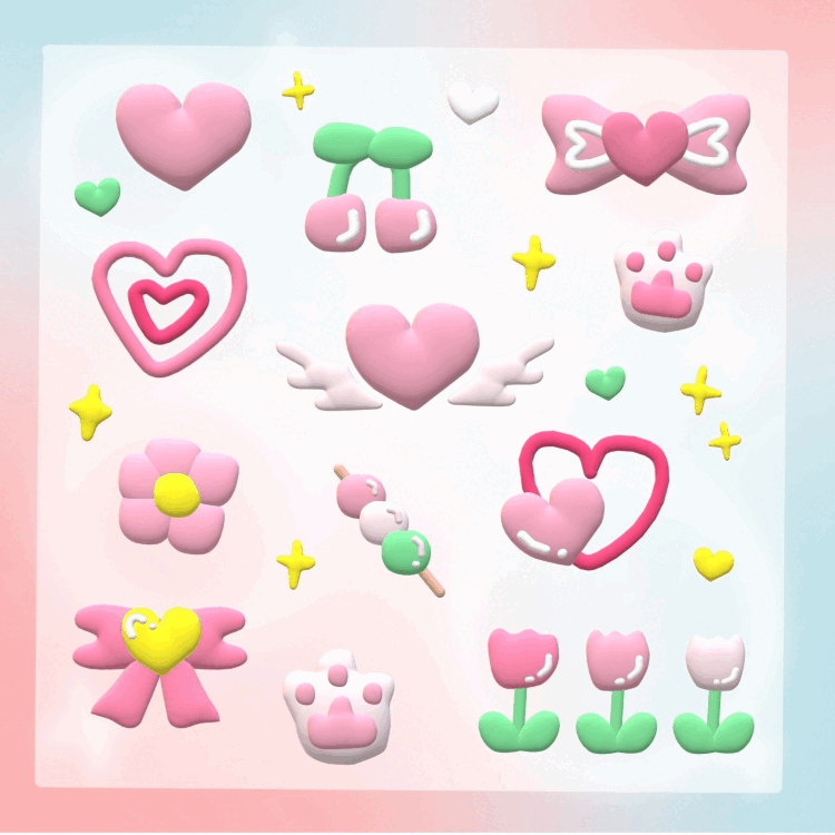 3D Decoration Sticker 2 SET | Webudding