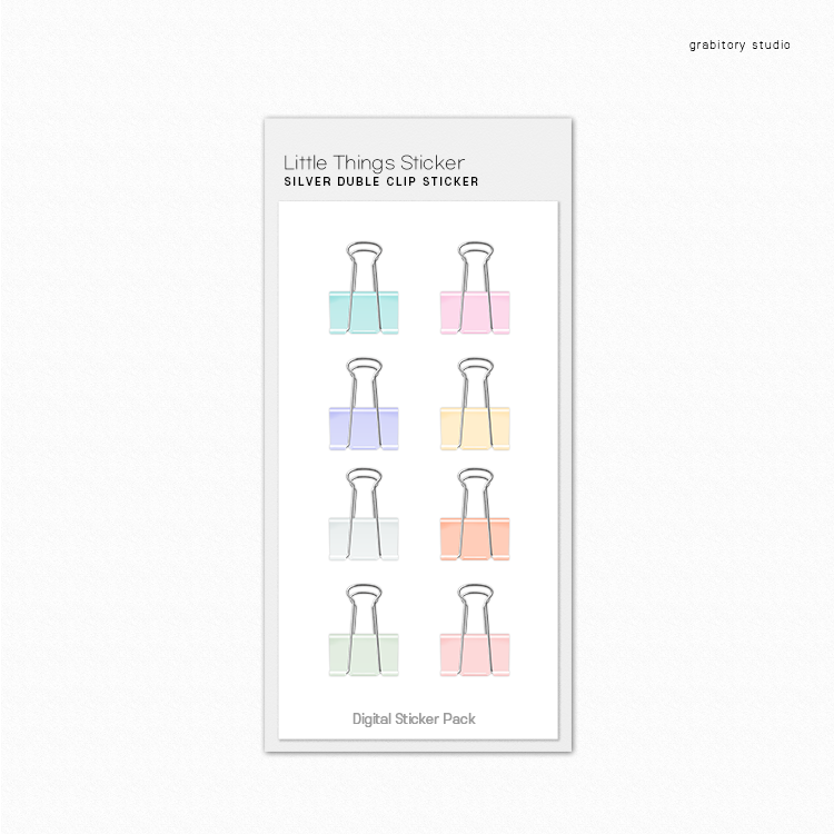silver pastel doubleclip sticker | Webudding
