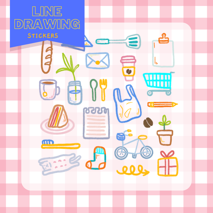 Line Drawing Sticker | 위버딩