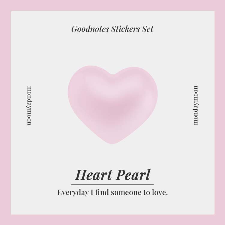 Pink Pearl Heart Sticker | Webudding