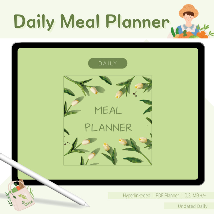Undated Meal planner?Daily : Recipes, Groceries, Tracker, Work out Log. Family Meal plan ...