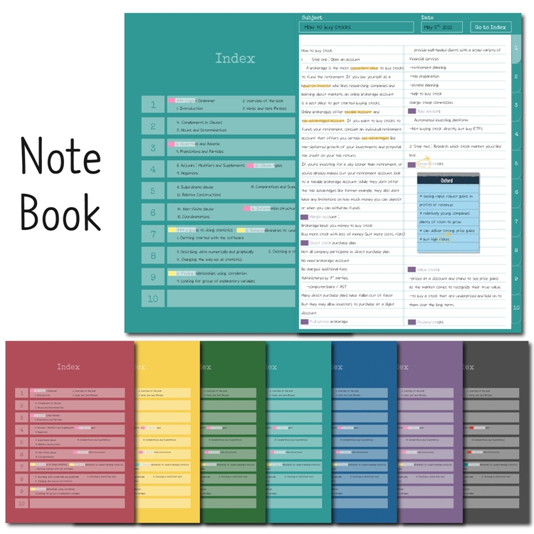 Hyperlinked note | 28 volume | 4 types of paper | Webudding