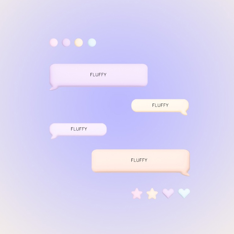 Fluffy Shape Sticker | Webudding