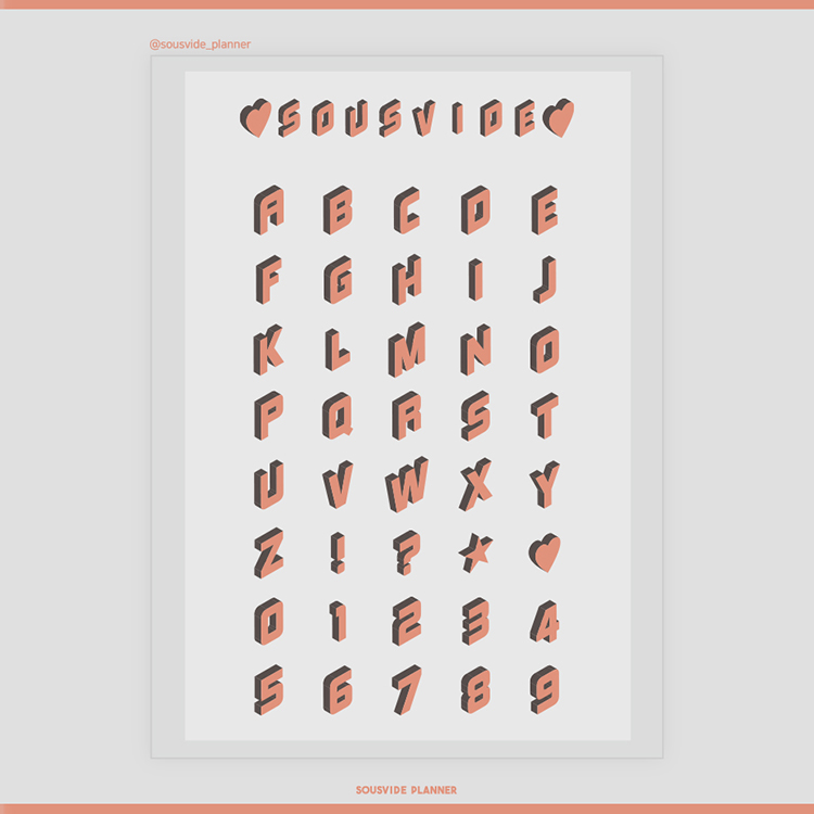 3D Alphabet Sticker | Webudding